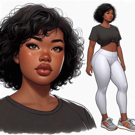 Curvy Character Plus Size Female Oc Plus Size Character Afro