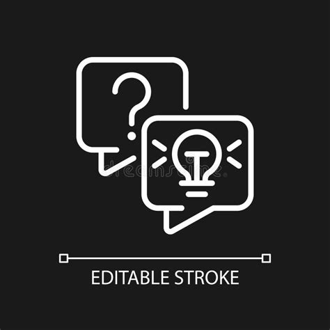 Frequently Asked Questions Pixel Perfect White Linear Icon For Dark Theme Stock Vector