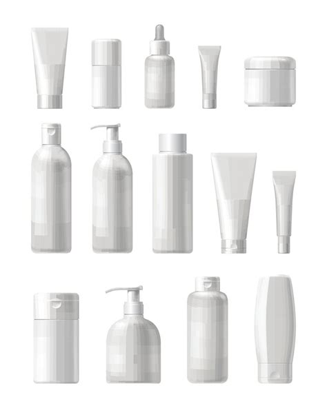 Realistic Empty Body Cosmetic Packages Set Blank Cosmetic Packaging