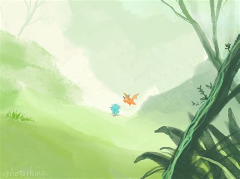 Safebooru Chibi Commentary Request Dragon Eastern Dragon Flying Forest Full Body Highres