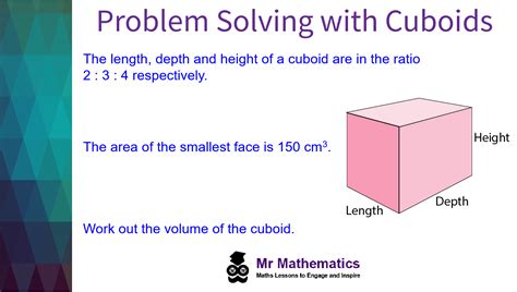 Problem Solving With Cuboids Mr Mathematics