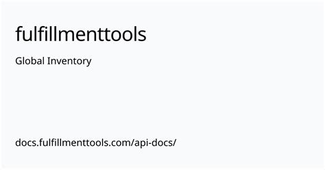 Global Inventory Fulfillmenttools