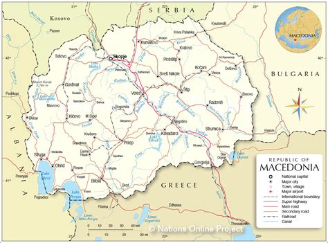 Political Map Of Macedonia Nations Online Project