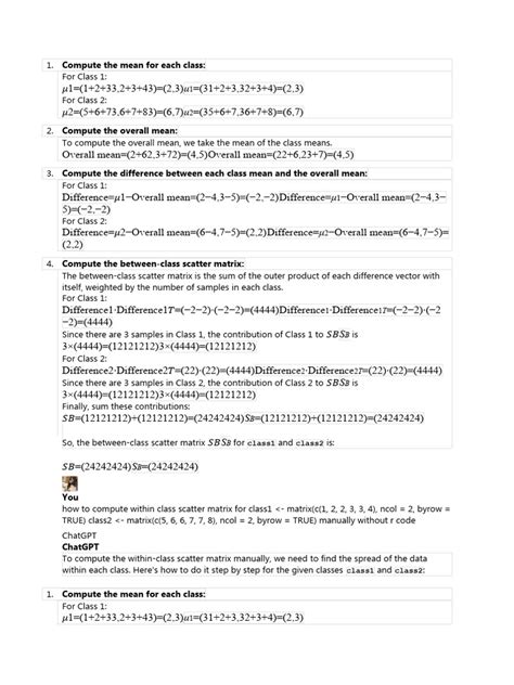 Compute The Mean For Each Class Download Free Pdf Mathematical