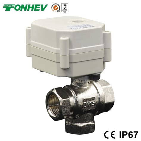 Dn15 1 2 3 Way Nickel Plated Brass Ball Dc5v 12v 24v Electric Flow Control Valve China Valve