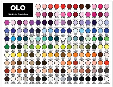Free Download Olo Markers Color Chart Full Color