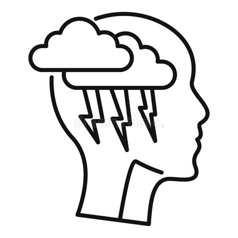 Brainstorming Icon Outline Style Stock Vector Illustration Of Brain Emblem 126313539