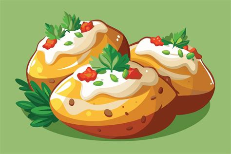 Baked Potatoes Clip Art Baked Potato Vector Art Icons And Graphics