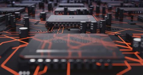 Circuit Board With Many Cpu Processors In The Server Room Of The Data Center Microchips