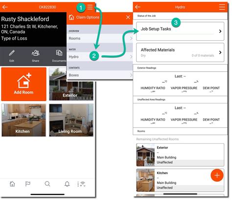 customizing the hydro task list on a claim mobile encircle
