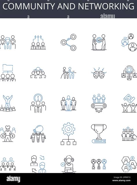 Community And Networking Line Icons Collection Society Group Association Neighborhood Tribe