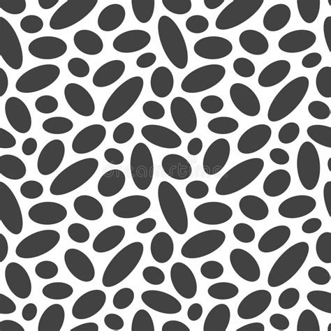 Seamless Black And White Pattern With Ellipses Oval Geometric