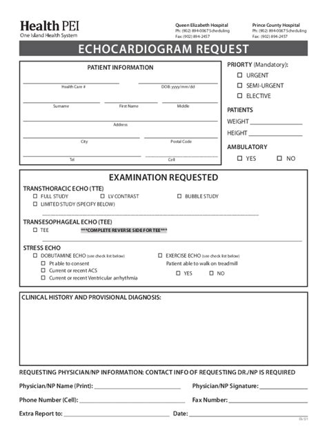 Fillable Online Echocardiogram Request Fax Email Print Pdffiller