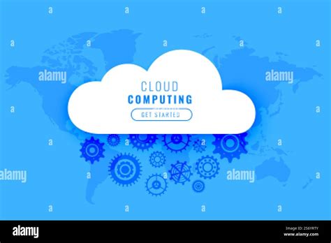 Cloud Computing Digital Technology Background With Gears Stock Vector