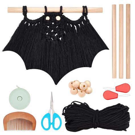 Freebloss 3 Set Diy Halloween Macrame Bat Halloween Macrame Kit For