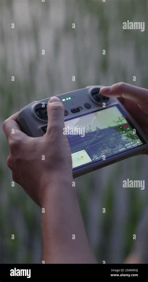 Take A Close Up Look At The Drone Controller Interface Featuring Detailed Stock Video Footage