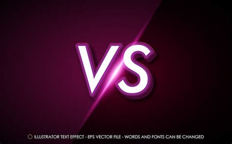 Premium Vector Editable Text Effect VS Versus Style Illustration
