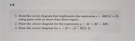 solved 1 draw the circuit diagram that implements the