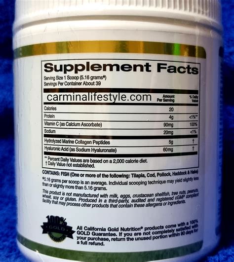 California Gold Nutrition Collagen Up Marine made in USA