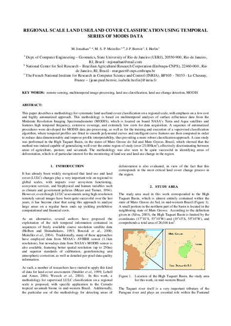 Pdf Regional Scale Land Useland Cover Classification Using Temporal Series Of Modis Data