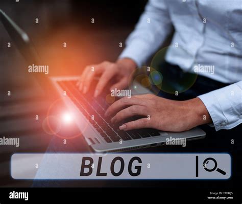 Writing Displaying Text Blog Internet Concept A Regularly Updated