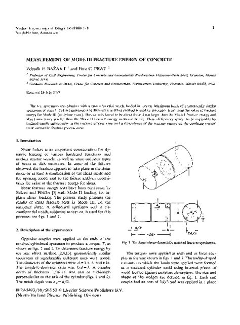Pdf Measurement Of Mode Iii Fracture Energy Of Concrete Pere Prat