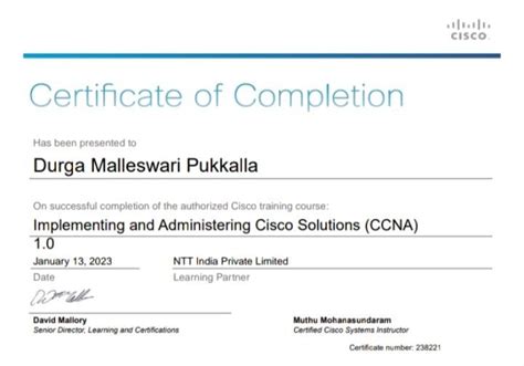 Durga Malleswari Pukkalla On Linkedin Cisco Cisconetworkingacademy
