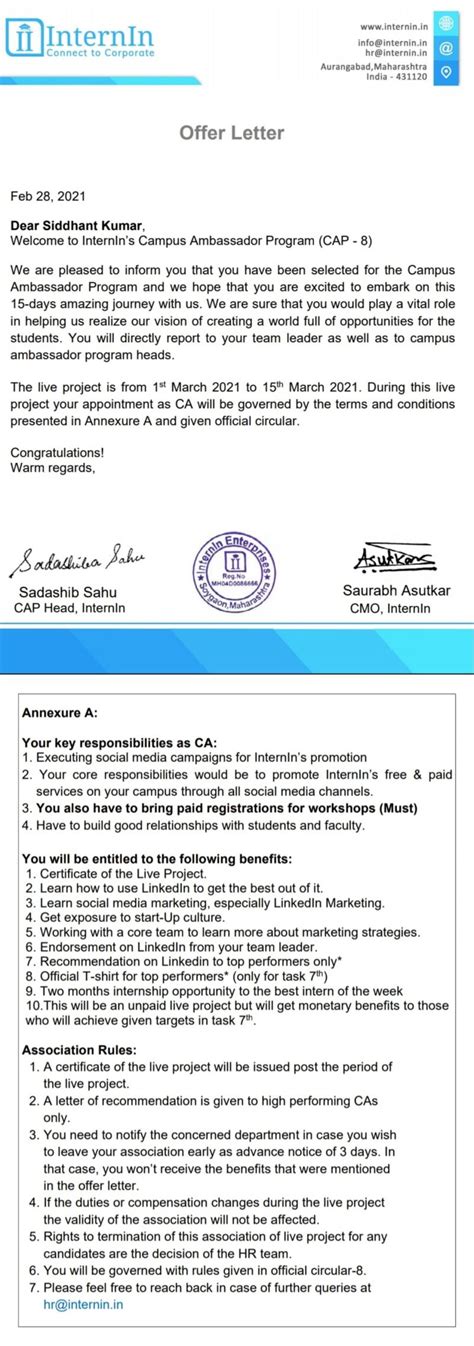 Siddhant Kumar On Linkedin Internin Internincampusambassador Internship Career Opportunity