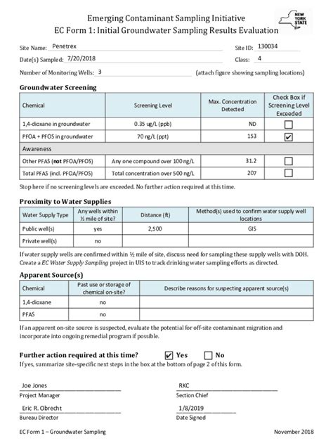 Fillable Online Emerging Contaminant Sampling Initiative Ec Form 1 Fax