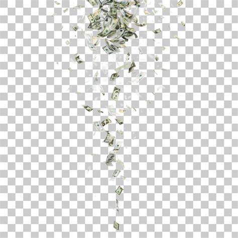 Dollar Flying Isolated On White Background Us Dollar Ai Generated Png