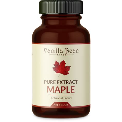 Pure Maple Extract 4 Fl Oz Vanilla Bean Kings