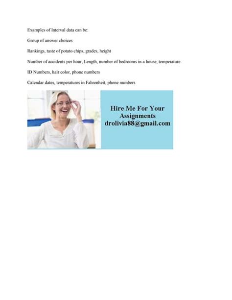 Examples Of Interval Data Can Be Group Of Answer Choices Rankings Ta Docx