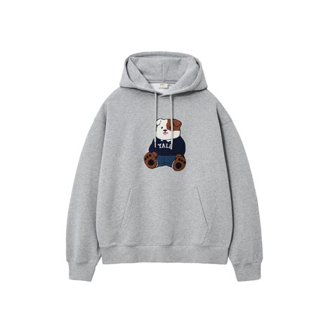 예일 소프트 불독 아플리케 후드그레이 Yale Kream