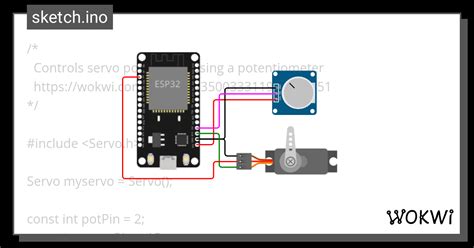 Controls Servo Position By Using A Potentiometer Wokwi Esp32 Stm32 Arduino Simulator