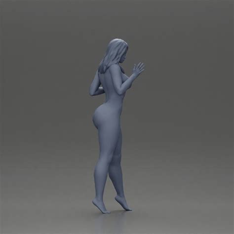 D Printable Naked Woman Posing Elegantly By DGeschaft Miniatures Figures