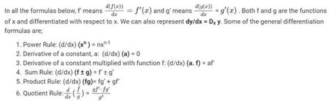 Differentiation Formula TUTOR TTD
