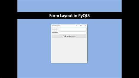 Form Layout In Pyqt5 Youtube