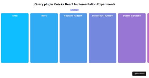 jquery kwicks plugin implementation experiments forked codesandbox
