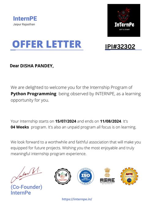 Disha Pandey On Linkedin Internpe Interpe Python Internship