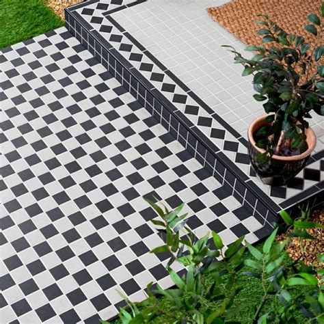 Victorian White And Black Chequer Mosaic Mosaic Tile Stoketiles