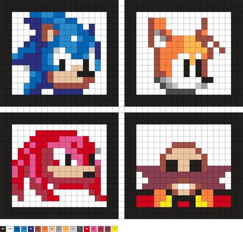 Sonic Perler Beads Free Patterns DIY Candy
