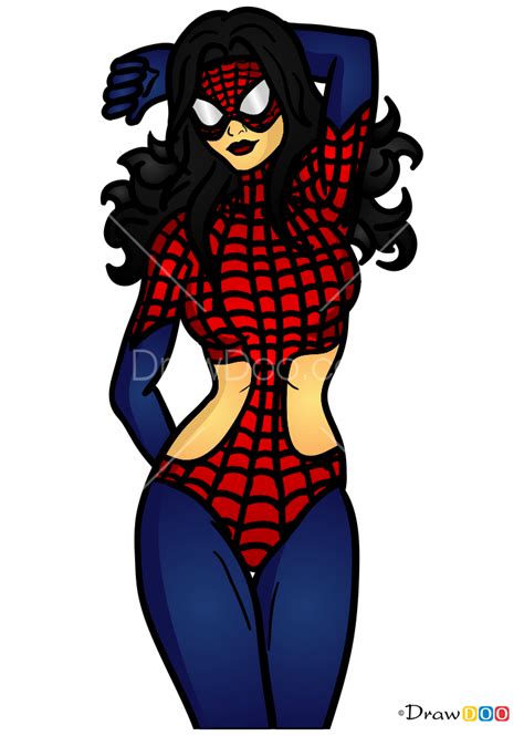 How To Draw Spider Girl Superheroes Women