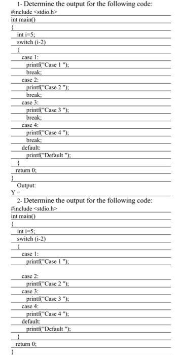 Solved Determine The Output For The Following Code Chegg