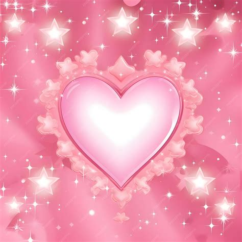 Gran Corazón Rosa Alrededor De La Estrella Fondo Rosa Corazón Como Un