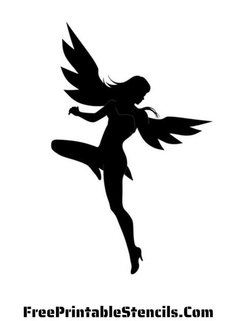 Flying Tinkerbell Stencil Flying Tinkerbell Stencil