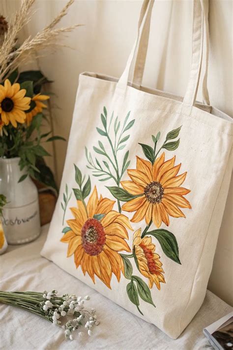 13 Creative Flower Tote Bag Painting Ideas Handmade Fabric Bags