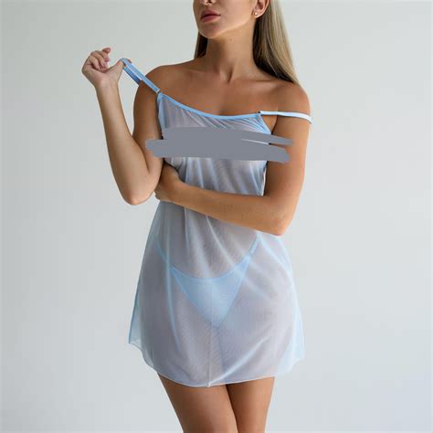 Nude Sheer Nightgown See Through Negligee Beige Lingerie Etsy