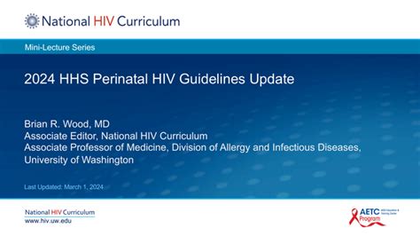 Presentation Mini Lecture 2024 Hhs Perinatal Hiv Guidelines Update
