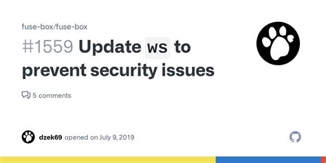 update `ws` to prevent security issues · issue 1559 · fuse box fuse