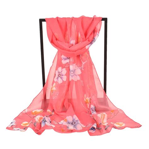 2024 New Fashion Sweet Printed Chiffon Scarves Wholesale Yiwu Womens